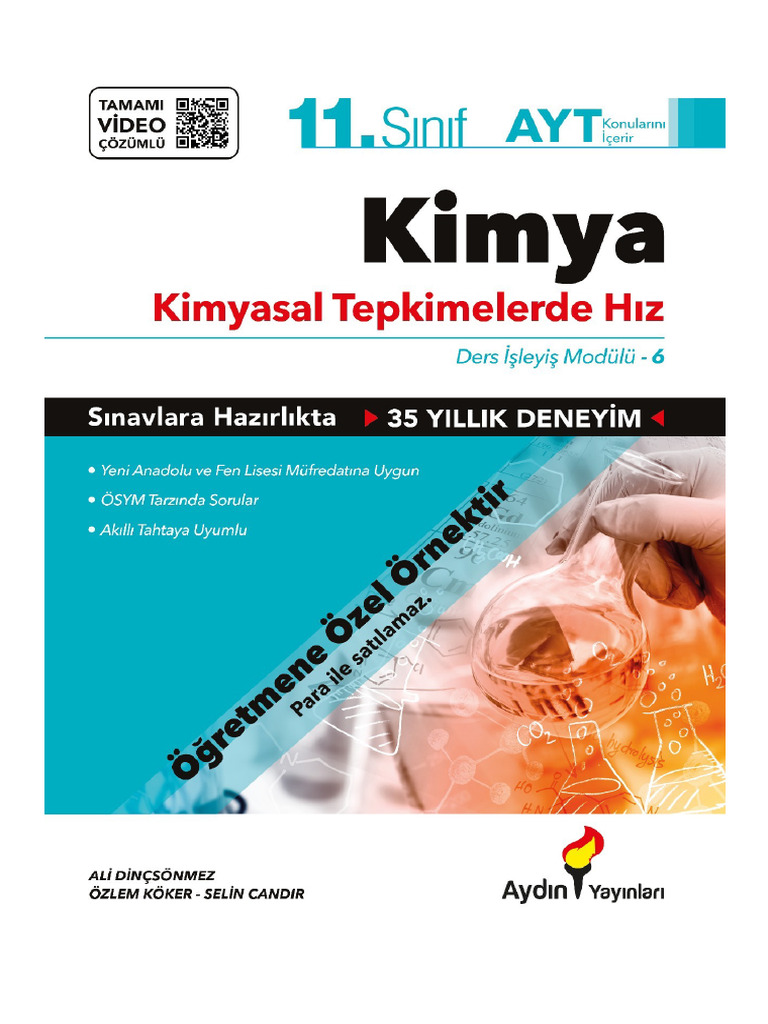 AYT Kimya 11. Sınıf Ders İşleyiş Modülleri Modül6 Kimyasal Tepkimelerde Hız - Nesibe Aydın ...
