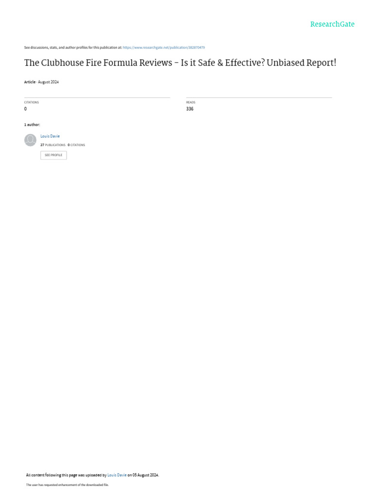 The Clubhouse Fire Formula | PDF