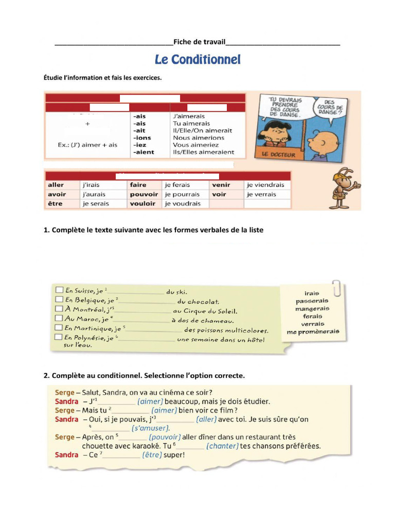 Le conditionnel, exercices | PDF