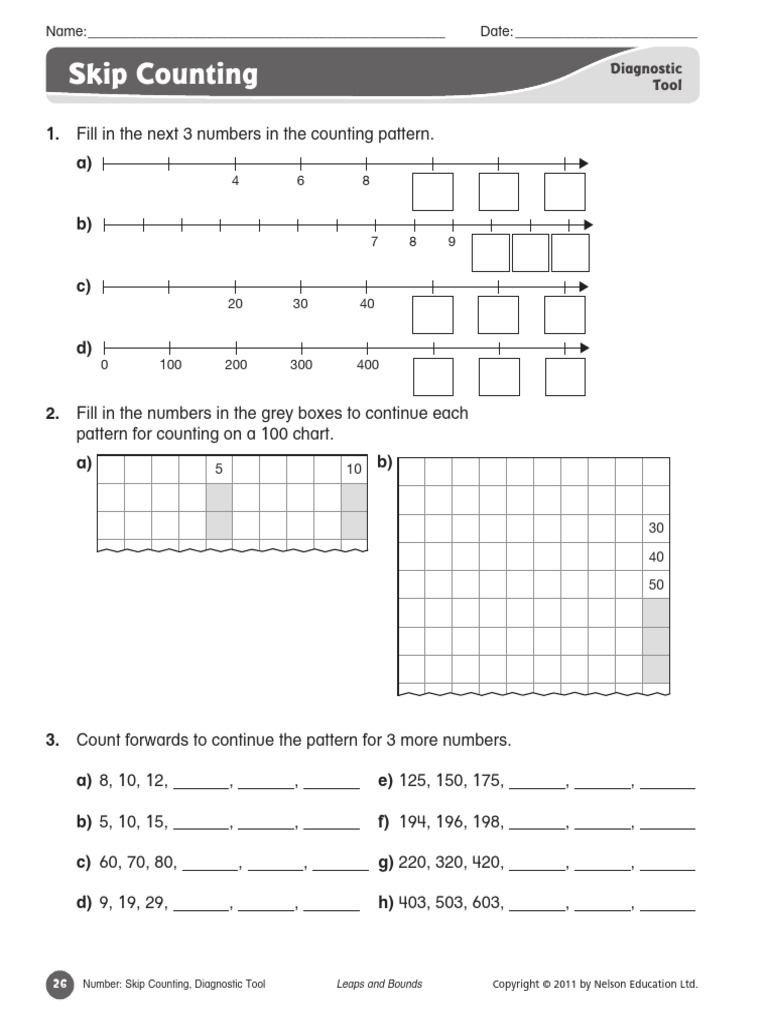 Skip Counting 3 and 4 Diag | PDF