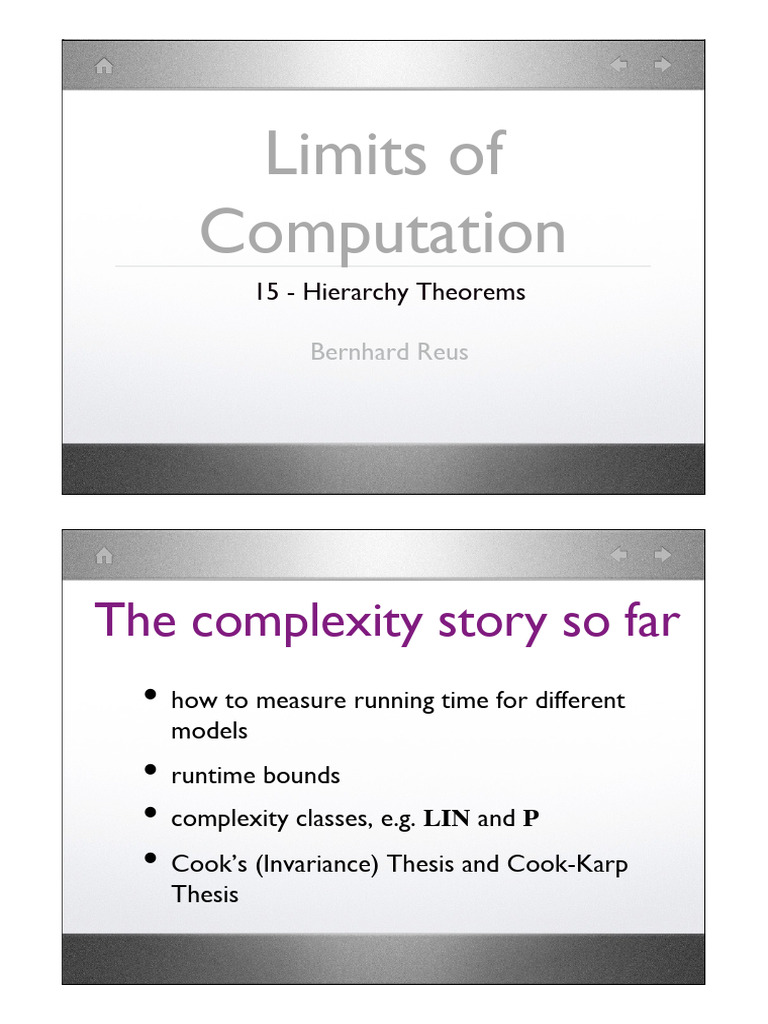LoC15 Hierarchy Theorems | PDF