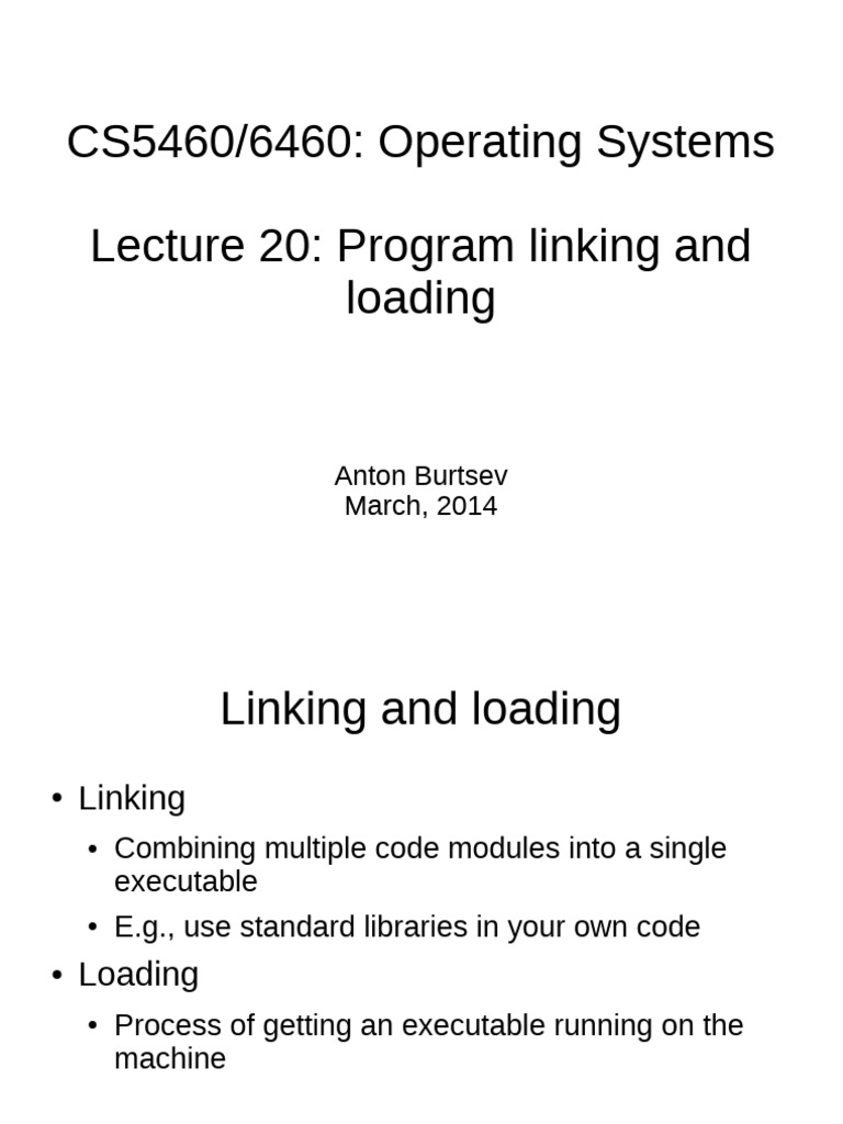 Lecture20 Linking and Loading | PDF