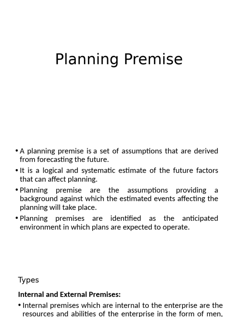 7-Planning Premise | PDF