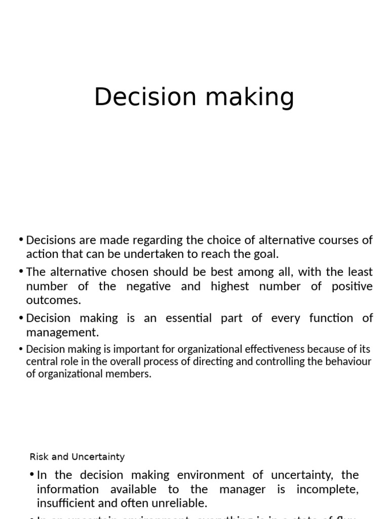 8-Decision Making | PDF