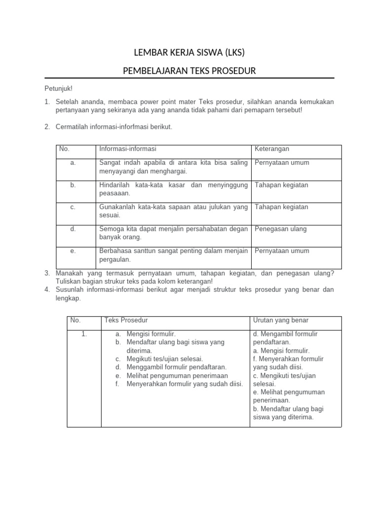 M Jafar Asiddiq - LKS Daring 2 BHS INDONESA XI IPS 1 (Dwi Astiwulandari) | PDF