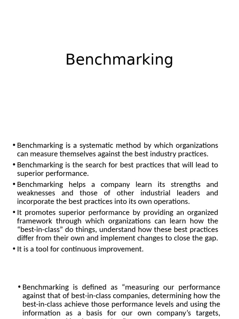 13-Benchmarking | PDF