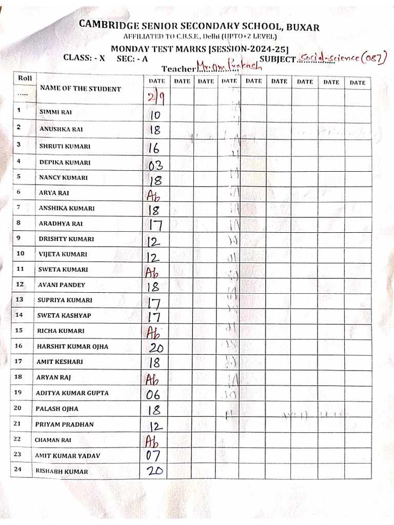 X Social Science Monday Test | PDF