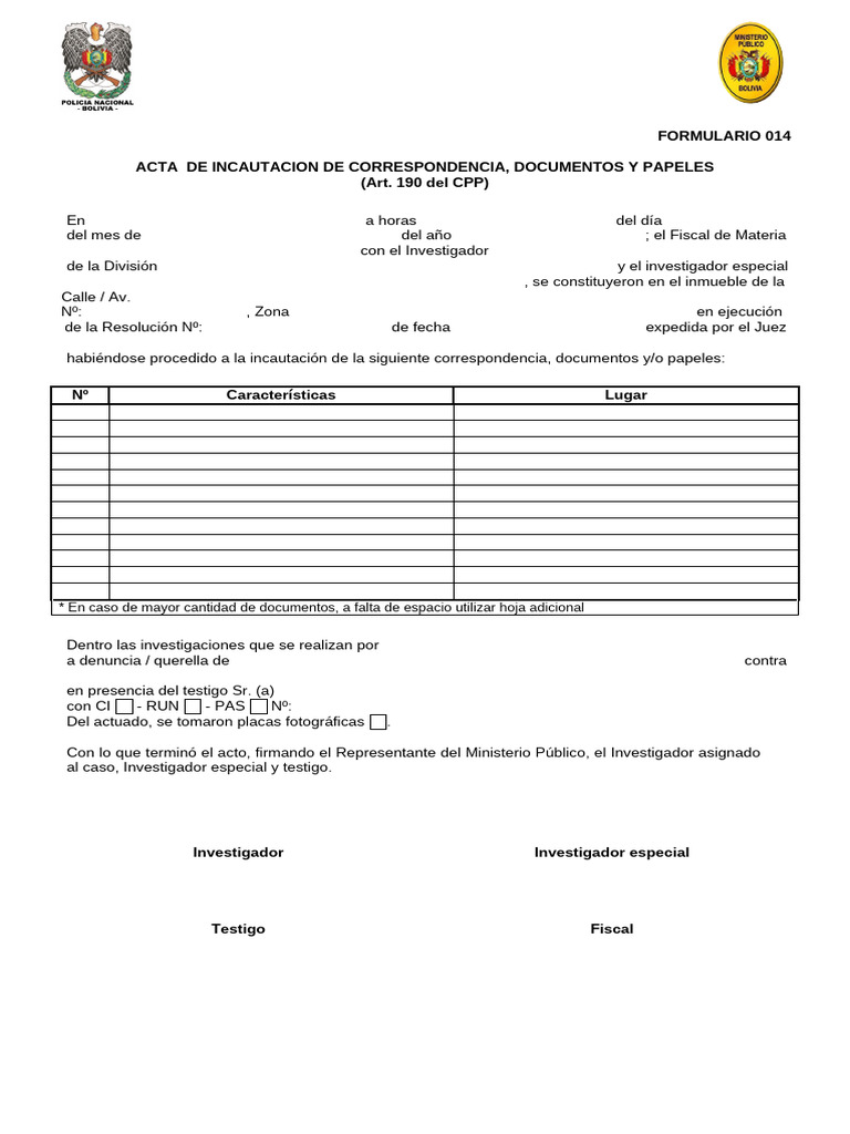 Formulario 014 | PDF