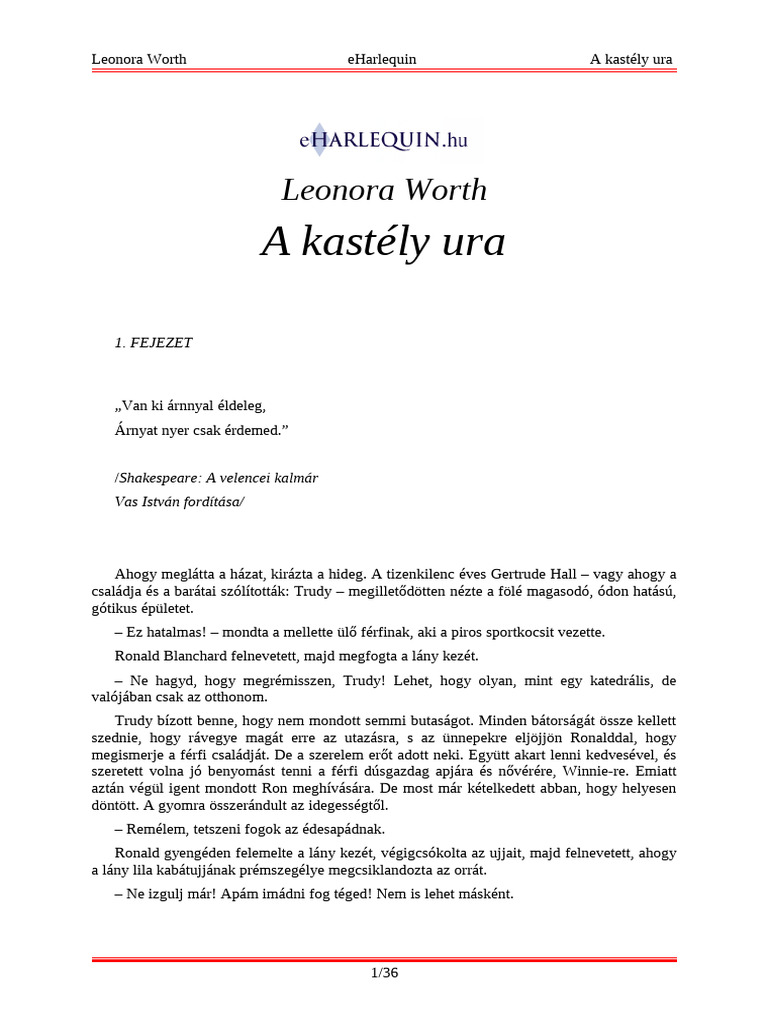 E-Harlequin 23 - Leonora Worth - A Kastély Ura | PDF