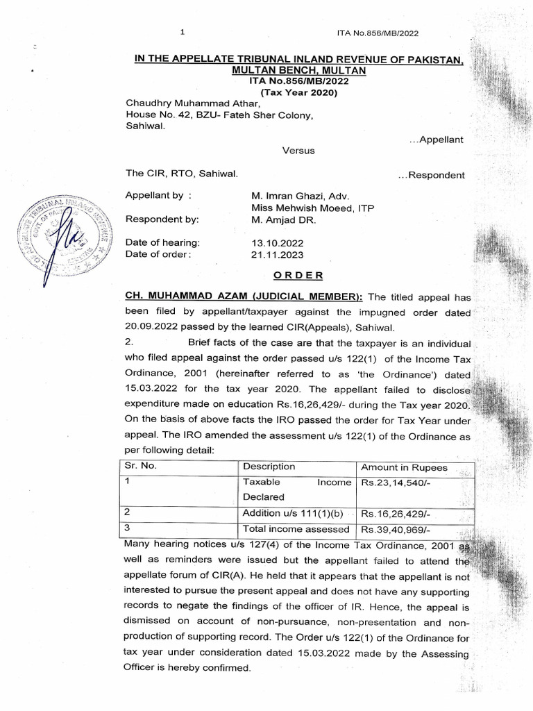 TRIB M Athar Cash Gift by Relative | PDF