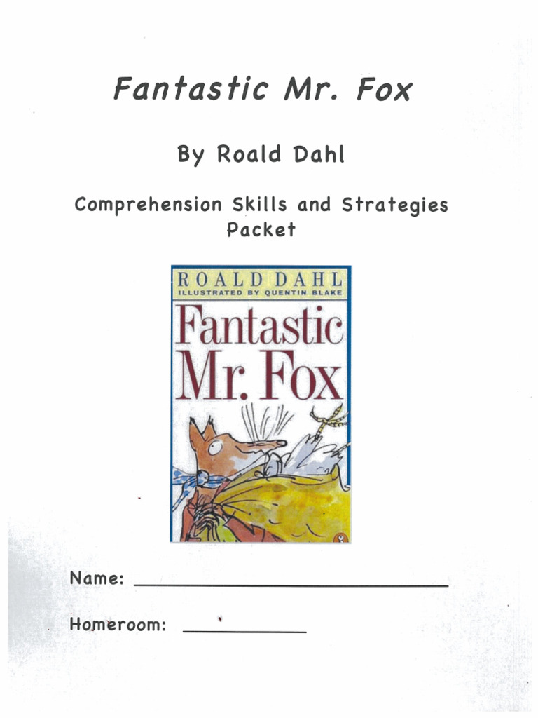 Fantastic Mr. Fox Comprehension Packet | PDF