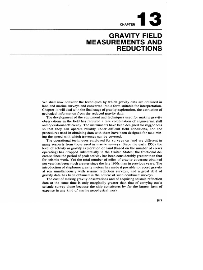 Gravity Data Reduction | PDF