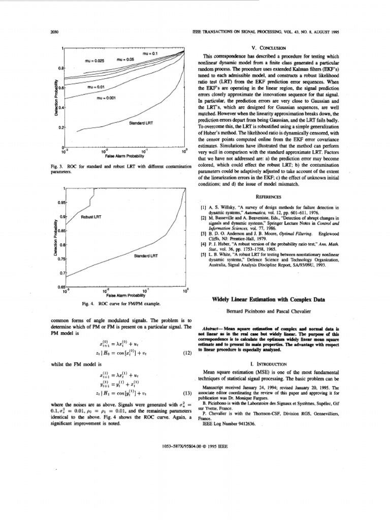 Widely Linear Estimation With Complex Data | PDF