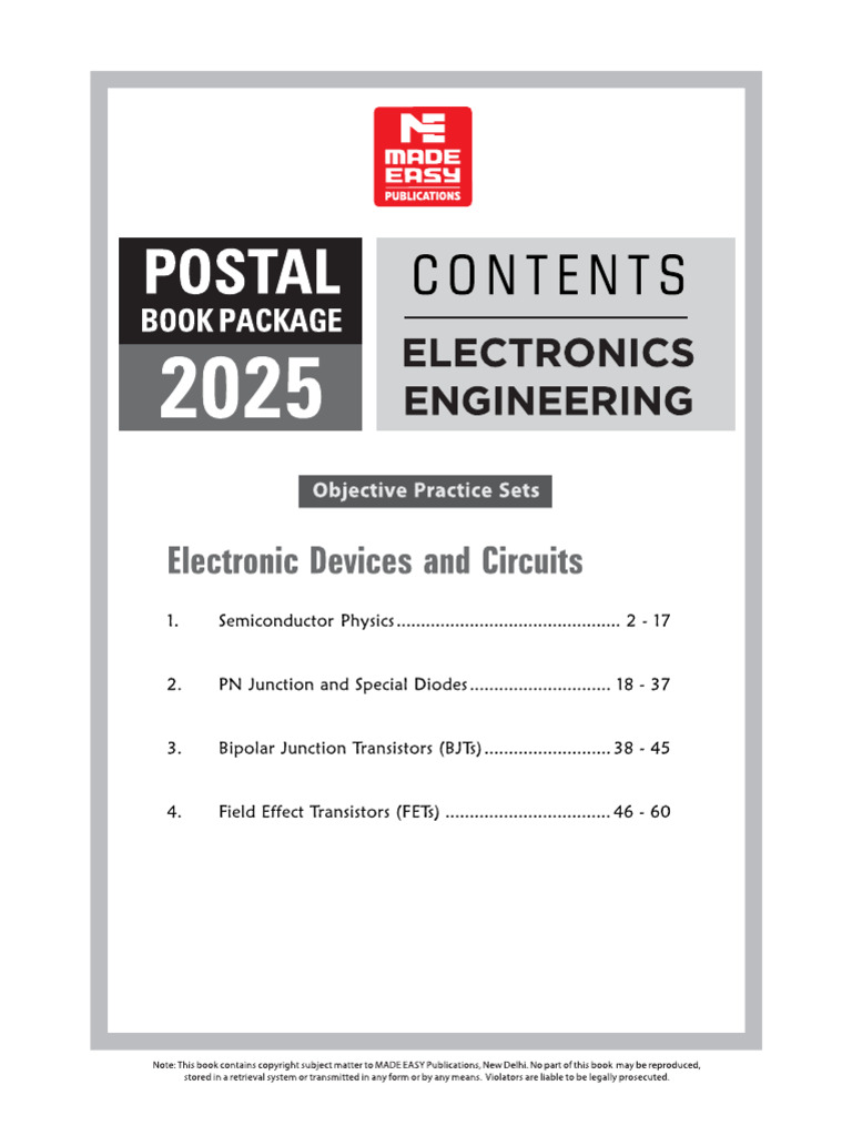 Electronic Devices and Circuits - Obj - EC - 2025 | PDF