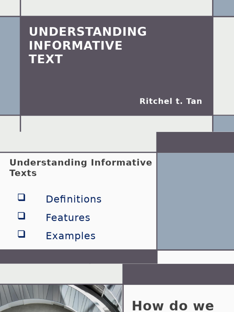 Understanding Informative Texts | PDF