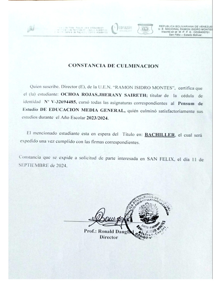 Constancia de Culminación | PDF