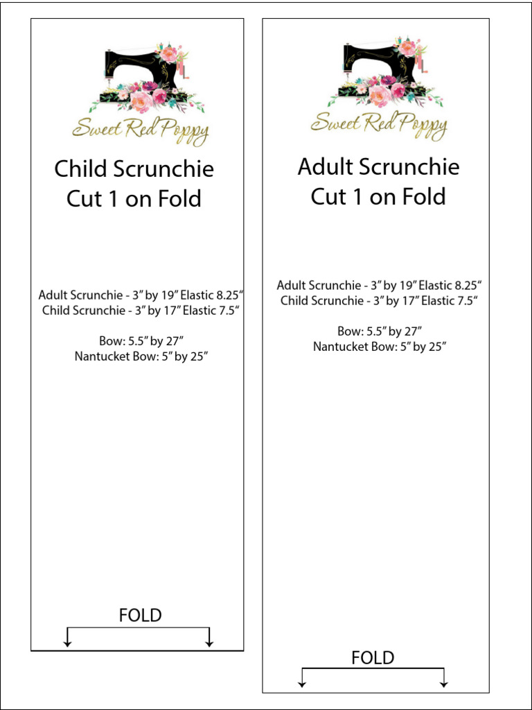 Sweet Red Poppy Scrunchies | PDF