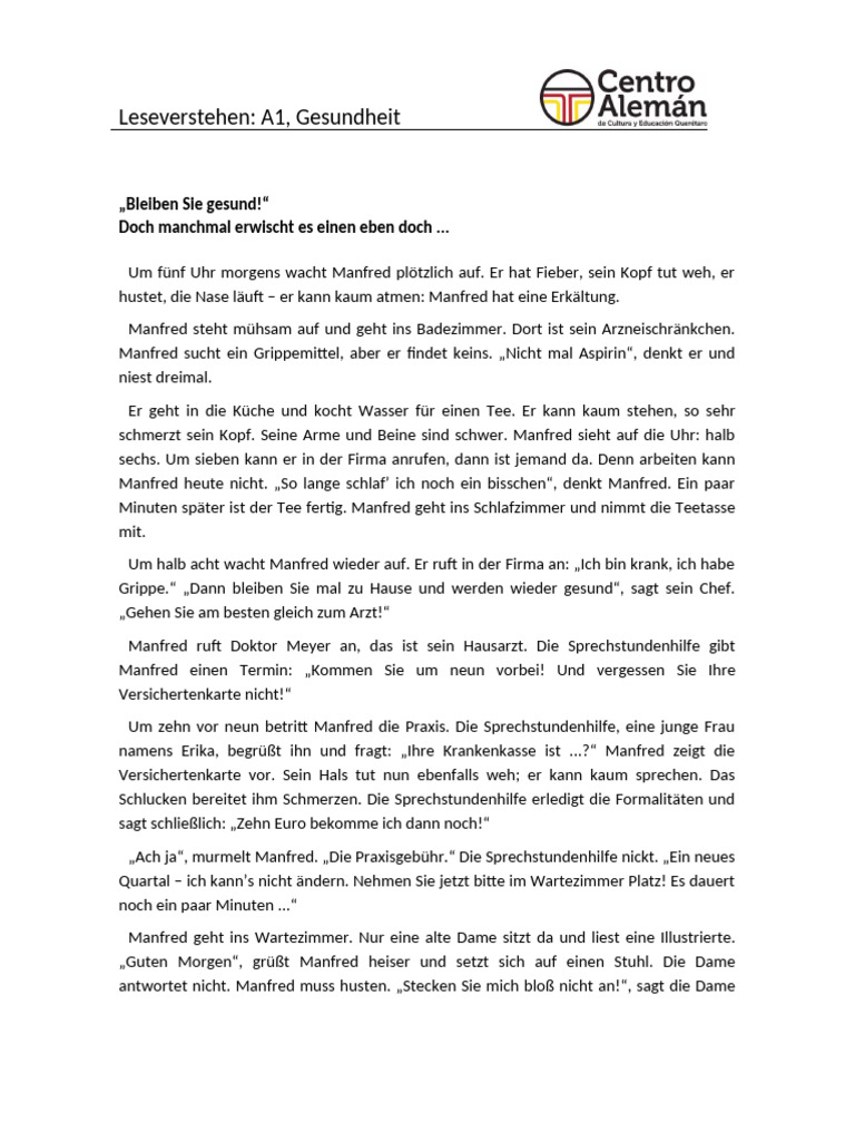 Leseverstehen A1 | PDF