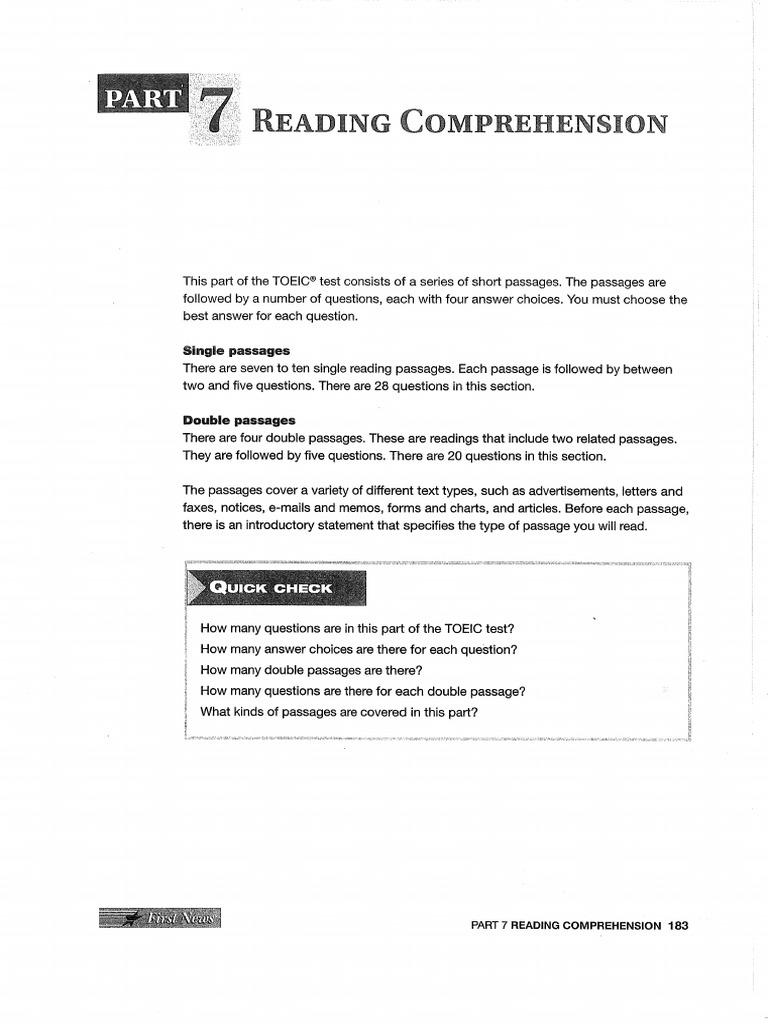 05 - TOEIC Reading Part 7 - Reading Comprehension | PDF