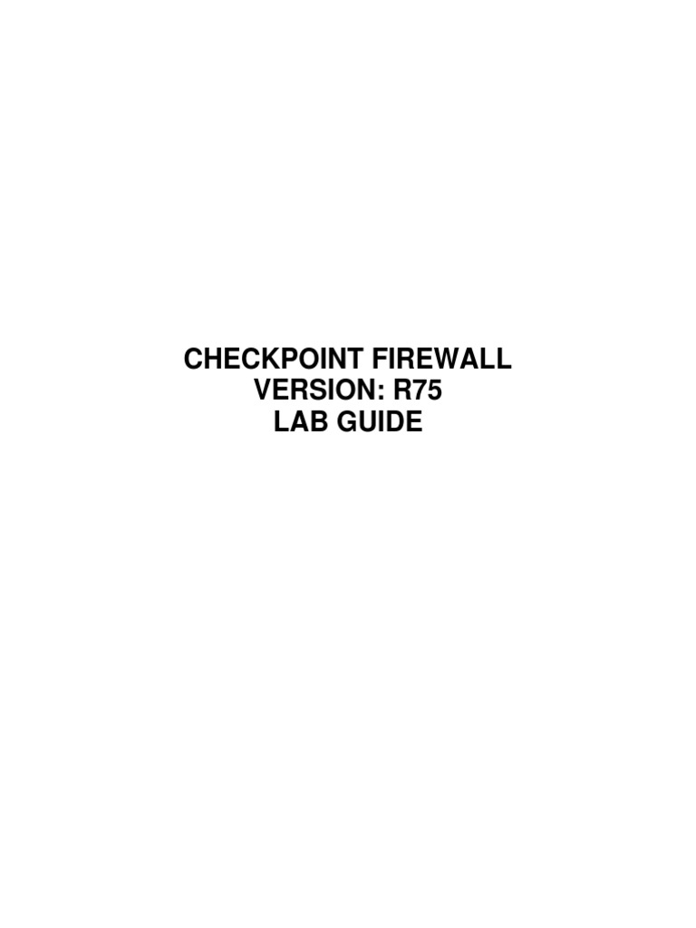 Checkpoint Lab Guide | PDF | Firewall (Computing) | Computer Network