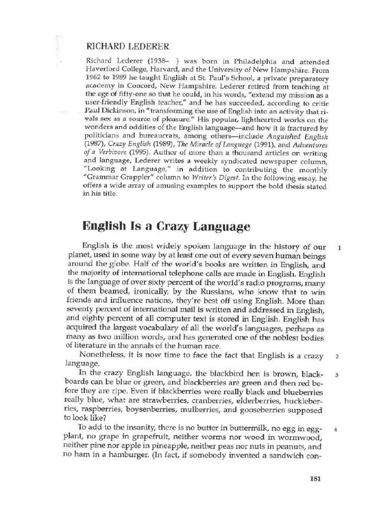 English Is A Crazy Language | PDF