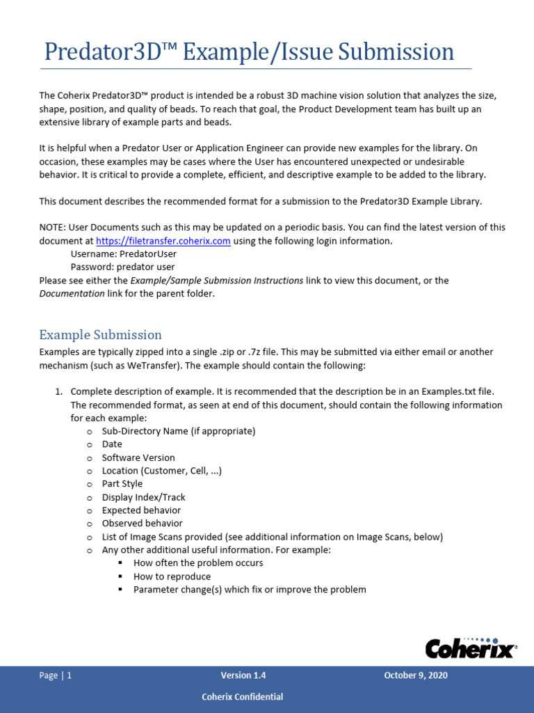 Predator3D Example Submission | PDF