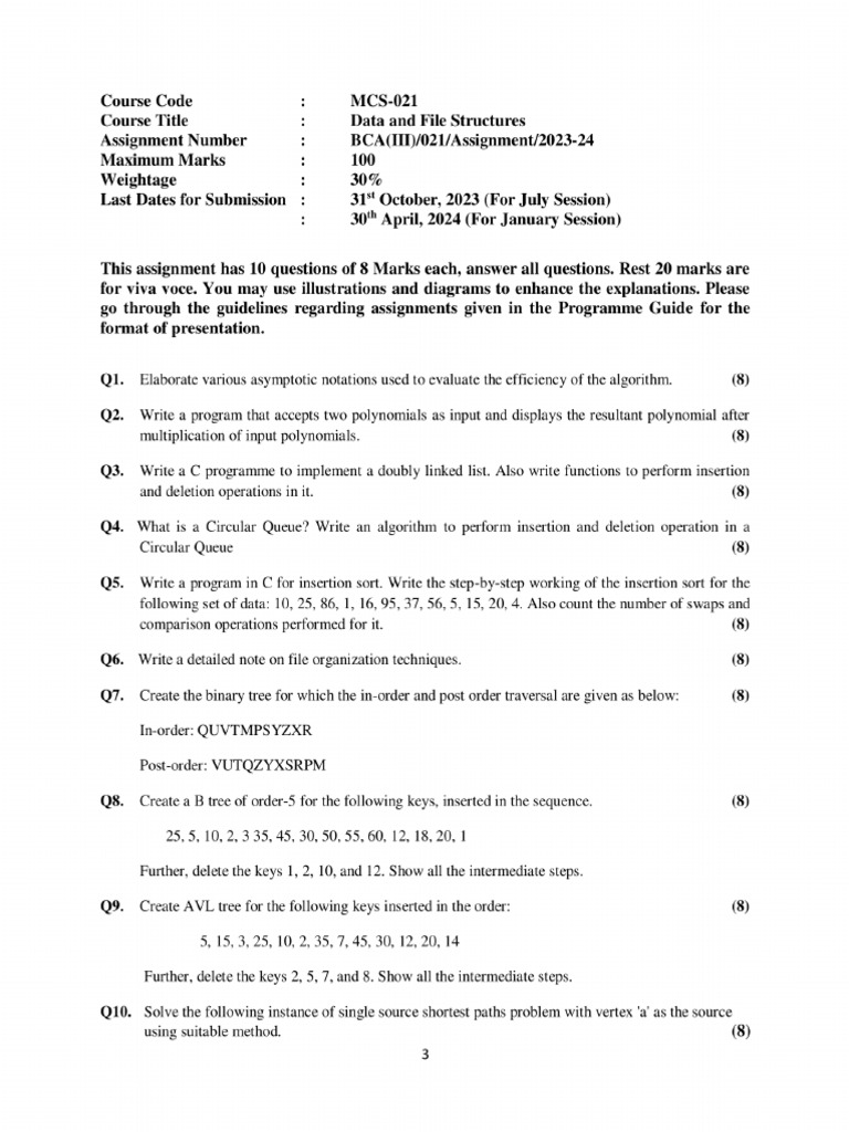 MCS-021 Solved Assignment (2023-24) | PDF