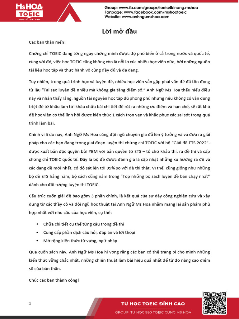 CH A ETS 2022 - Reading-Trang-1 | PDF