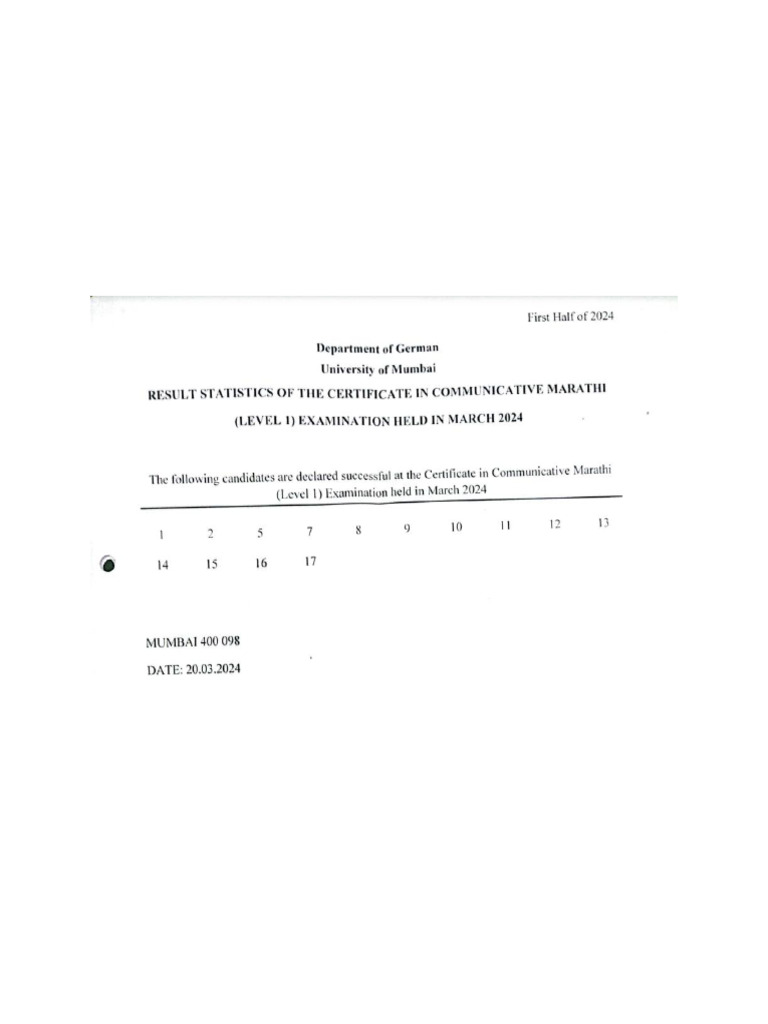 Certificate in Marathi - 2024-2 | PDF