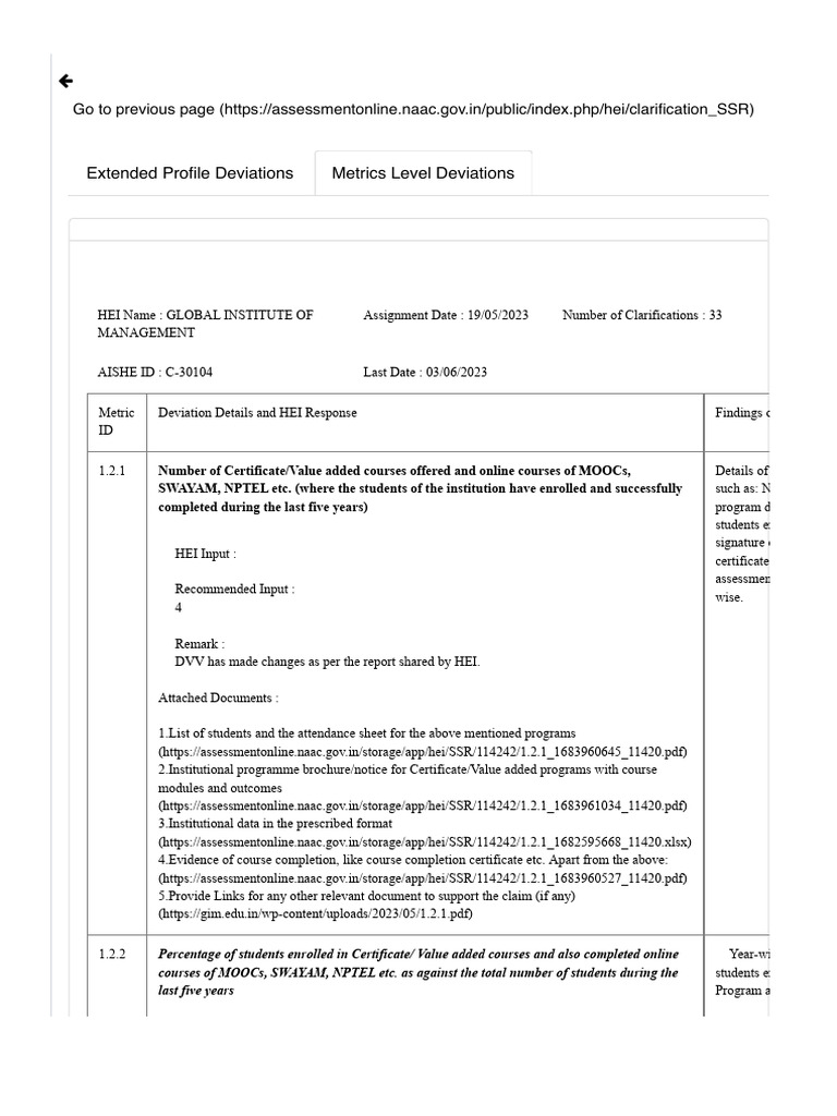 2nd On 24th Jan 2024 DVV Matrix Clarification History | PDF | Expense ...