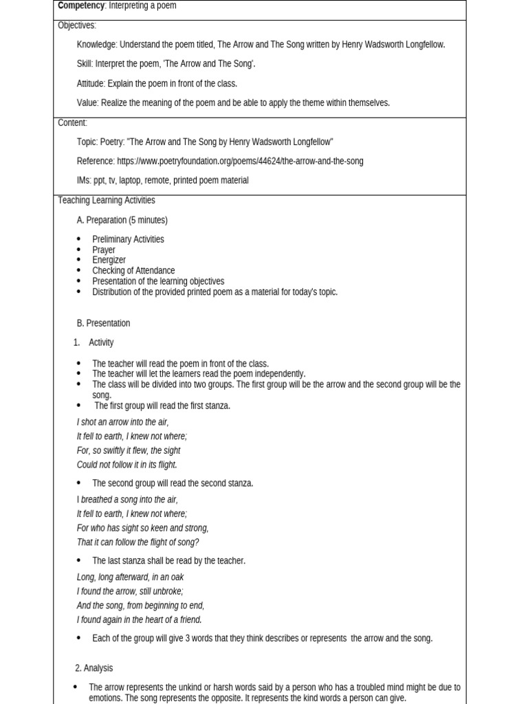 Learning Plan English Grade 7 | PDF