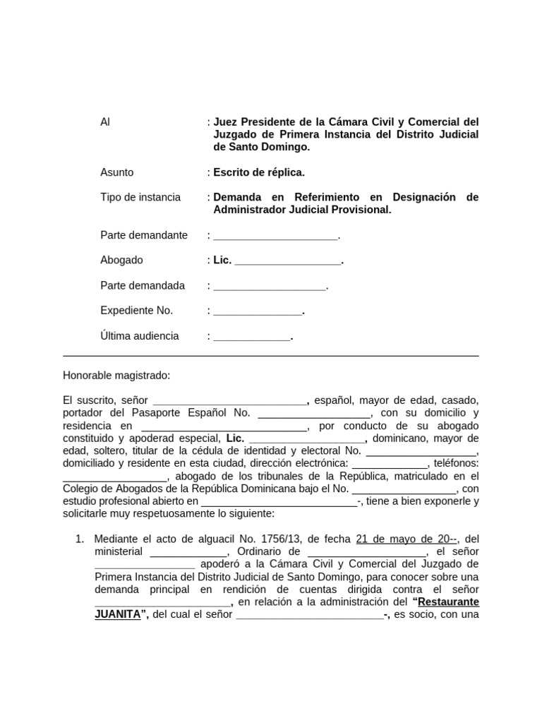 Escrito de Replica | PDF