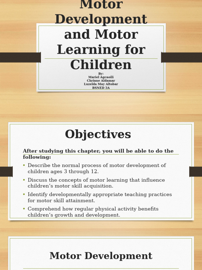 Motor Development and Motor Learning For Children | PDF | Learning ...