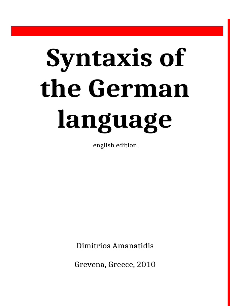 Simple German Syntaxis | PDF