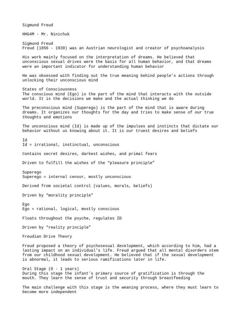 Lesson 5 - Sigmund Freud P2 | PDF