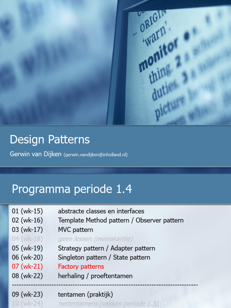 Presentatie-DesignPatterns-week6 | PDF