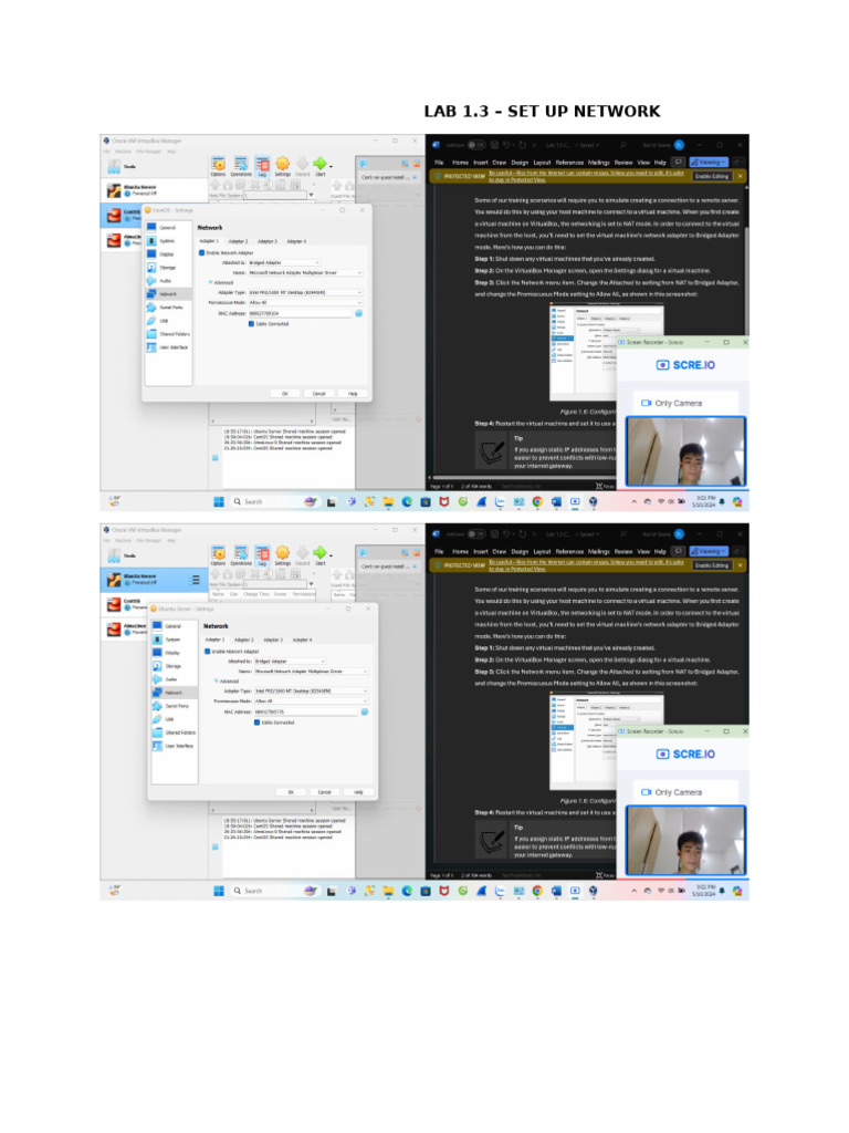 LAB 1.3 – SET UP NETWORK | PDF