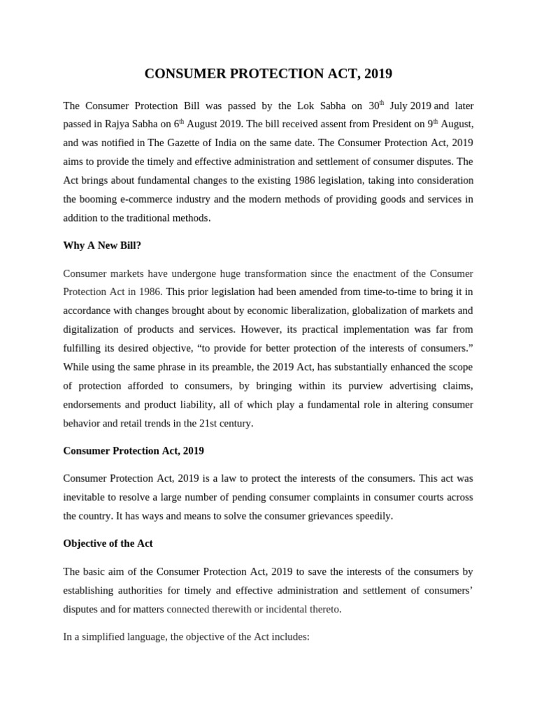 Consumer Protection Act | PDF