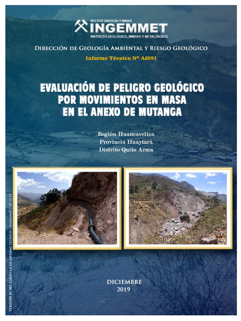 Deslizamiento Mutanga-Huancavelica INGEMMET | PDF