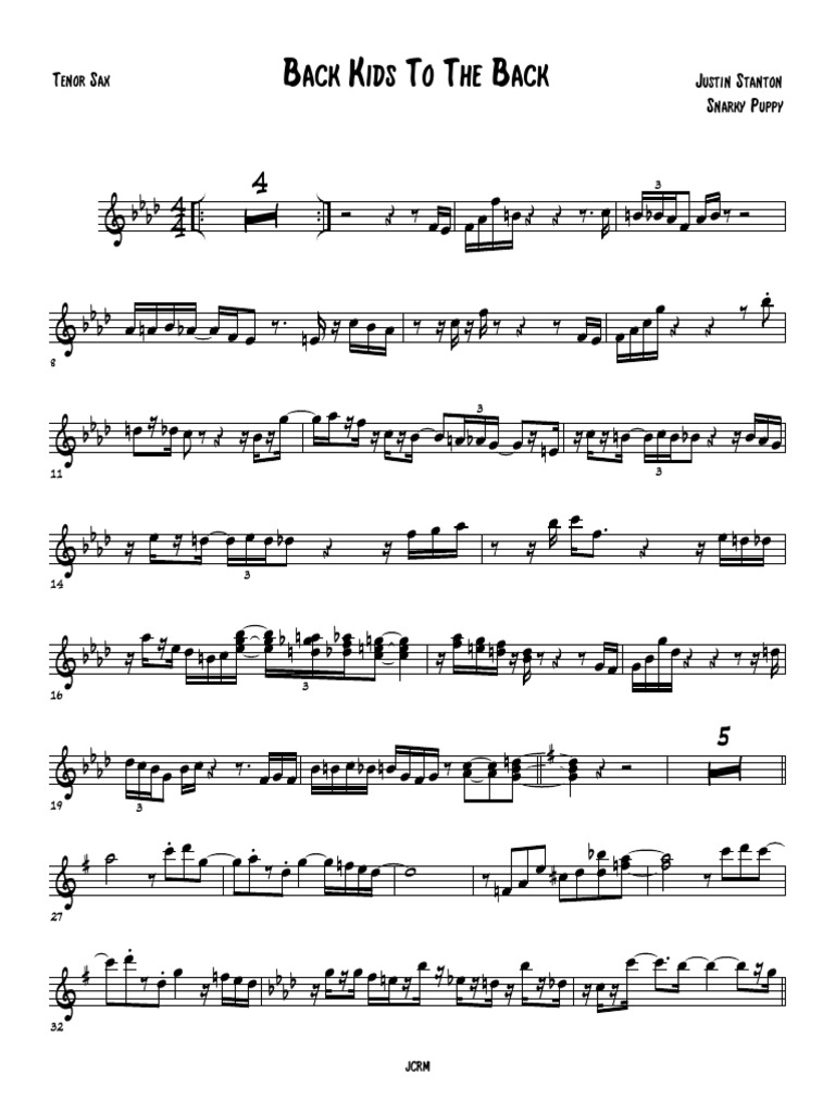 Bad Kids To The Back - Tenor Sax | PDF