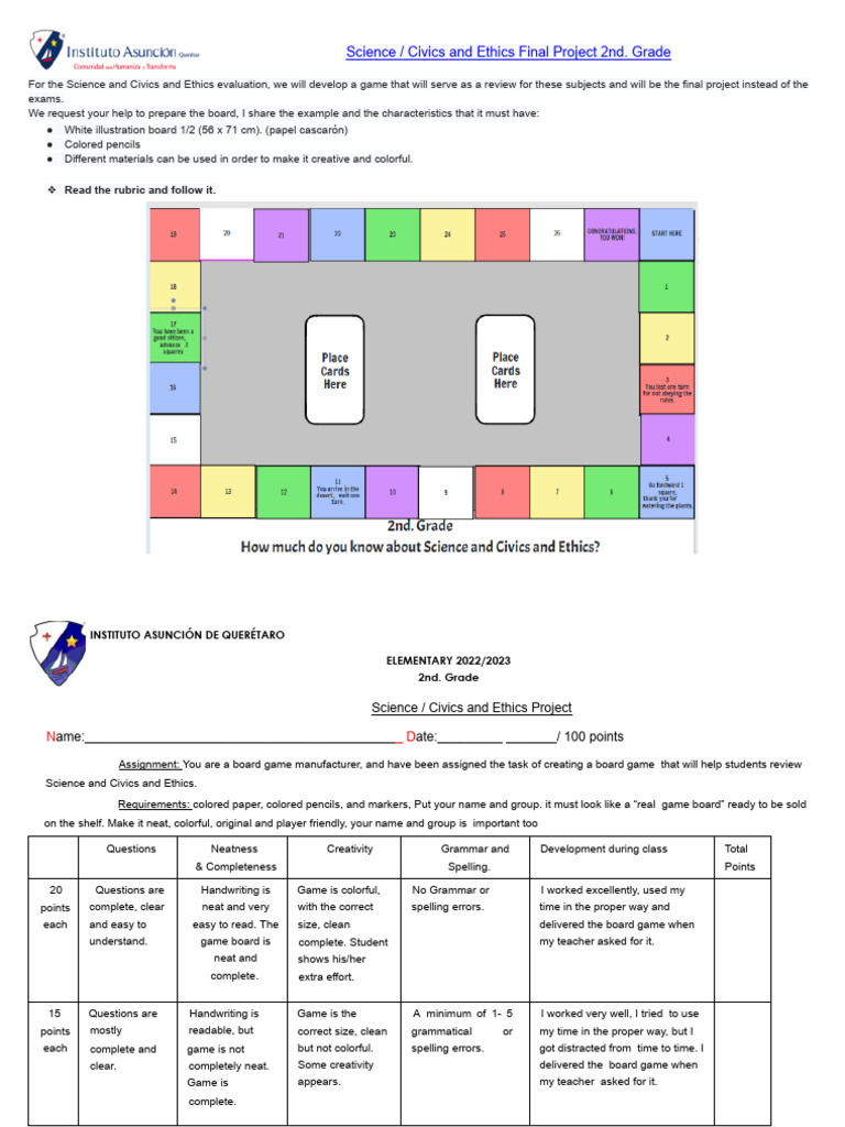 Science and Civics and Ethics Final Project 2nd | PDF | Language Arts ...