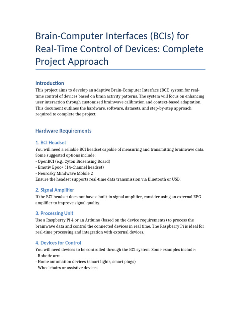 BCI Project Approach | PDF