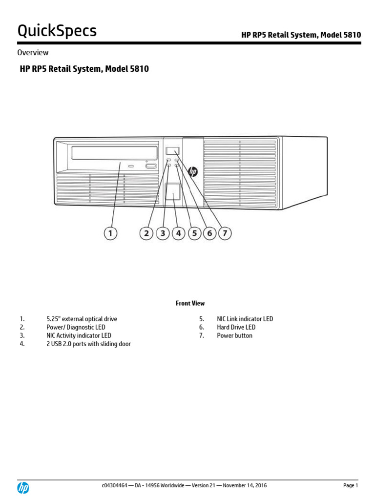 Manual Sistem Pos HP rp5 5810 Intel Core I3 HDD 500gb Win 7 12997 | PDF