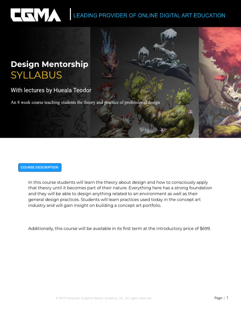 Design Mentorship - CGMA Syllabus | PDF