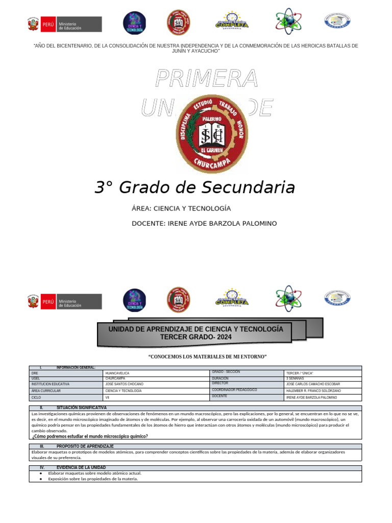 3º Grado Unidad I | PDF