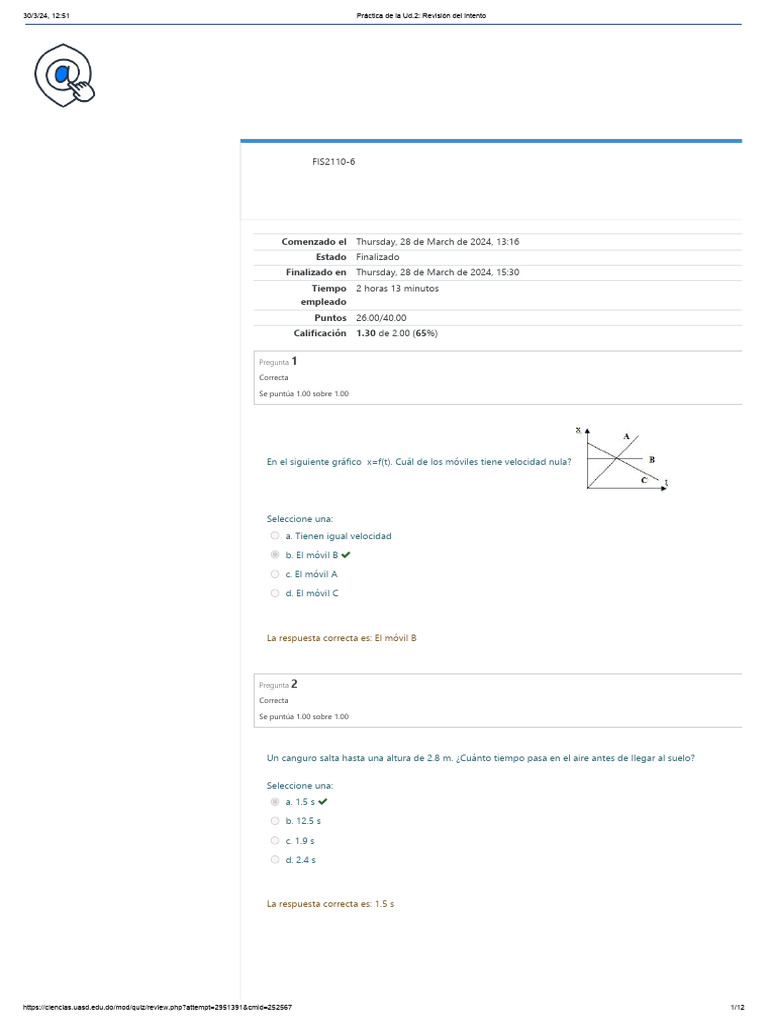 Práctica de La Ud.2 - Revisión Del Intento | PDF