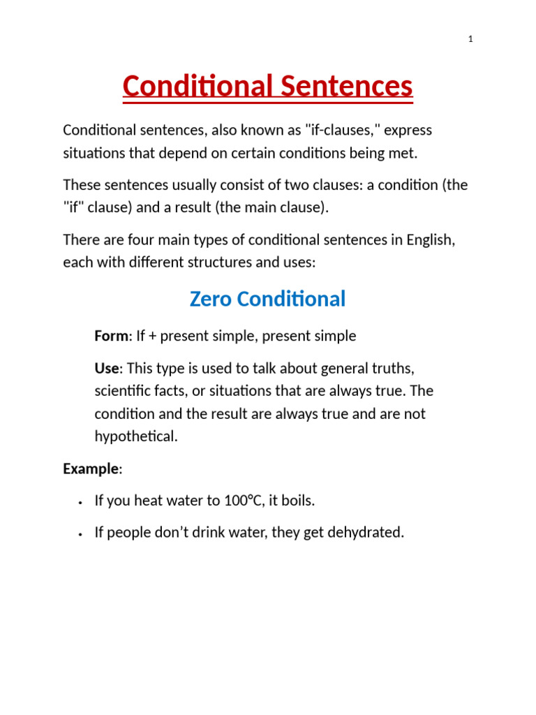 Conditional Sentences Final | PDF