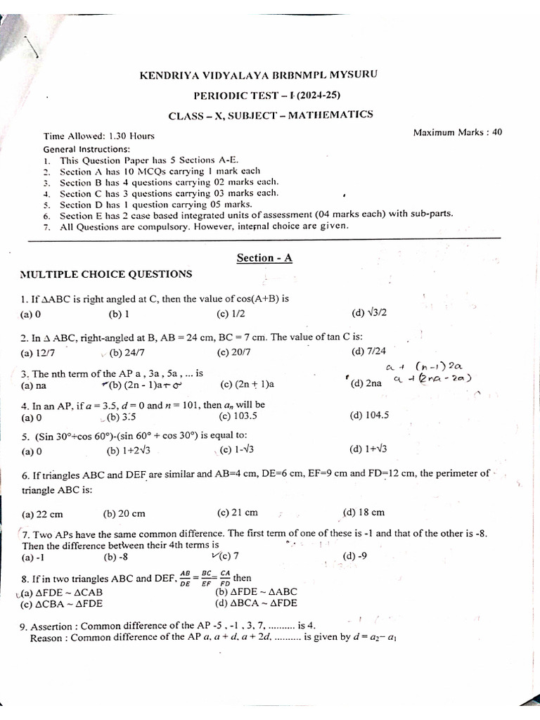 Maths Q. Paper | PDF