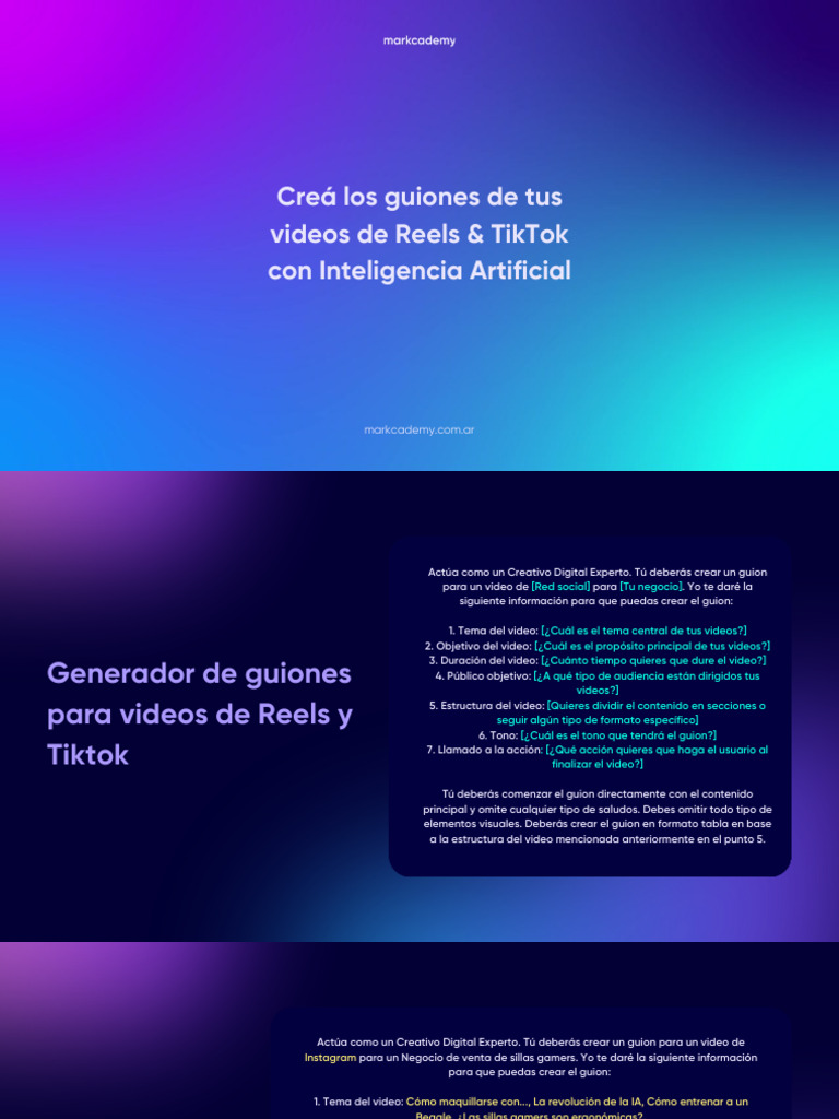 Prompt - Generador de Guiones Reels y Tiktok | PDF | Inteligencia ...