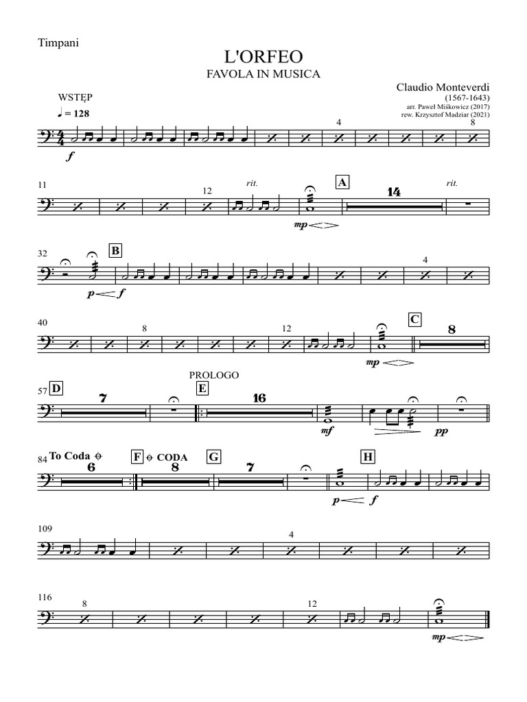Monteverdi - L'Orfeo - 15 - Timpani-2 | PDF